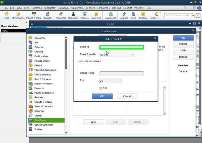 Configuring Quickbooks to Send Emails | Insynq Cloud Hosting Configuring Quickbooks to Send Emails | Insynq Cloud Hosting
